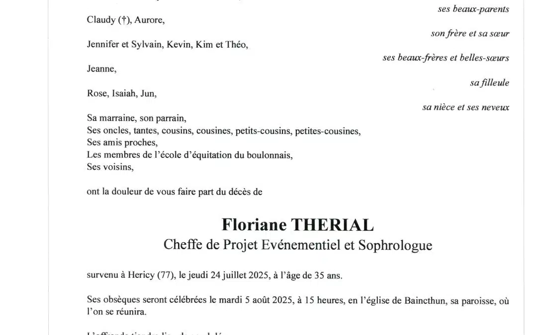 Floriane THERIAL - Pompes Funèbres Toupet-Sotty